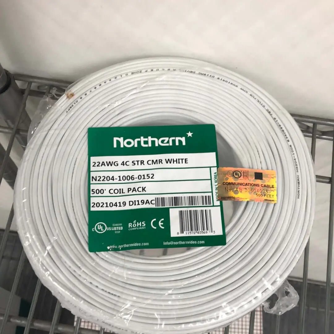 Alarm Device Wire 22-4 - 300V, 500FT, White, PVC Jacket – Avenger Security