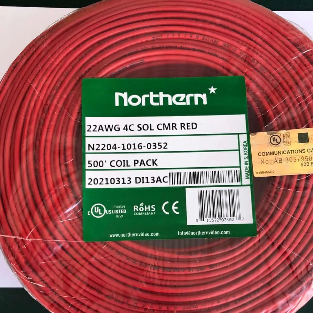 Wire 22-4C Solid N2204-1016-0352 BC PVC UNSHLD PVC JKT RED 75C 300V ...